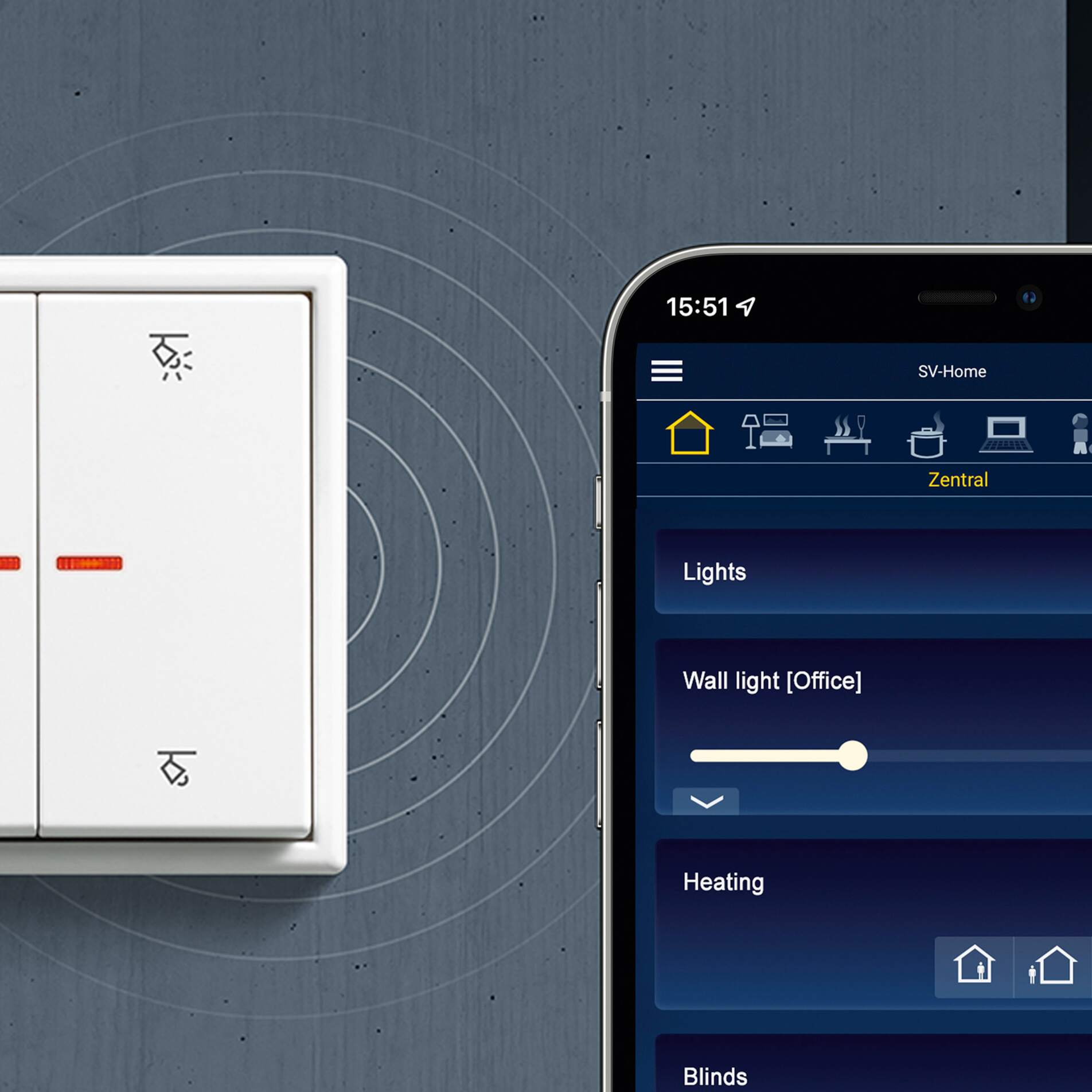 KNX RF push-buttons – combination of the electrical installation with KNX