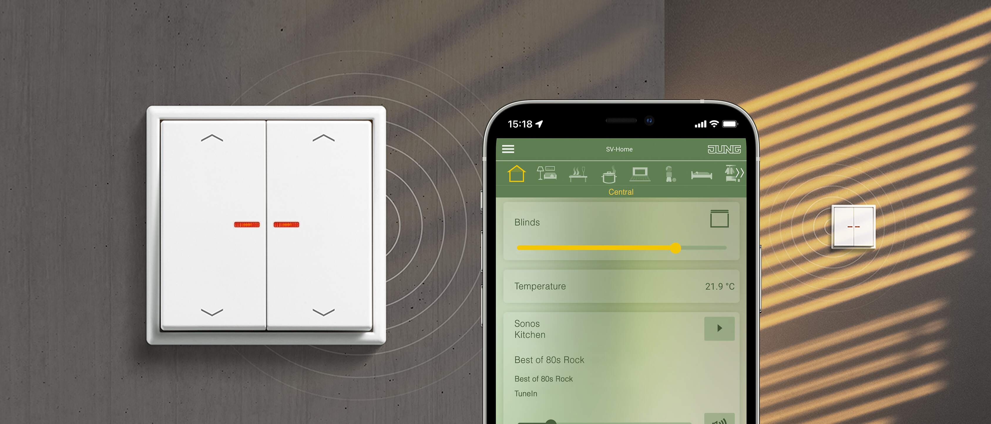 KNX RF push-buttons – combination of the electrical installation with KNX