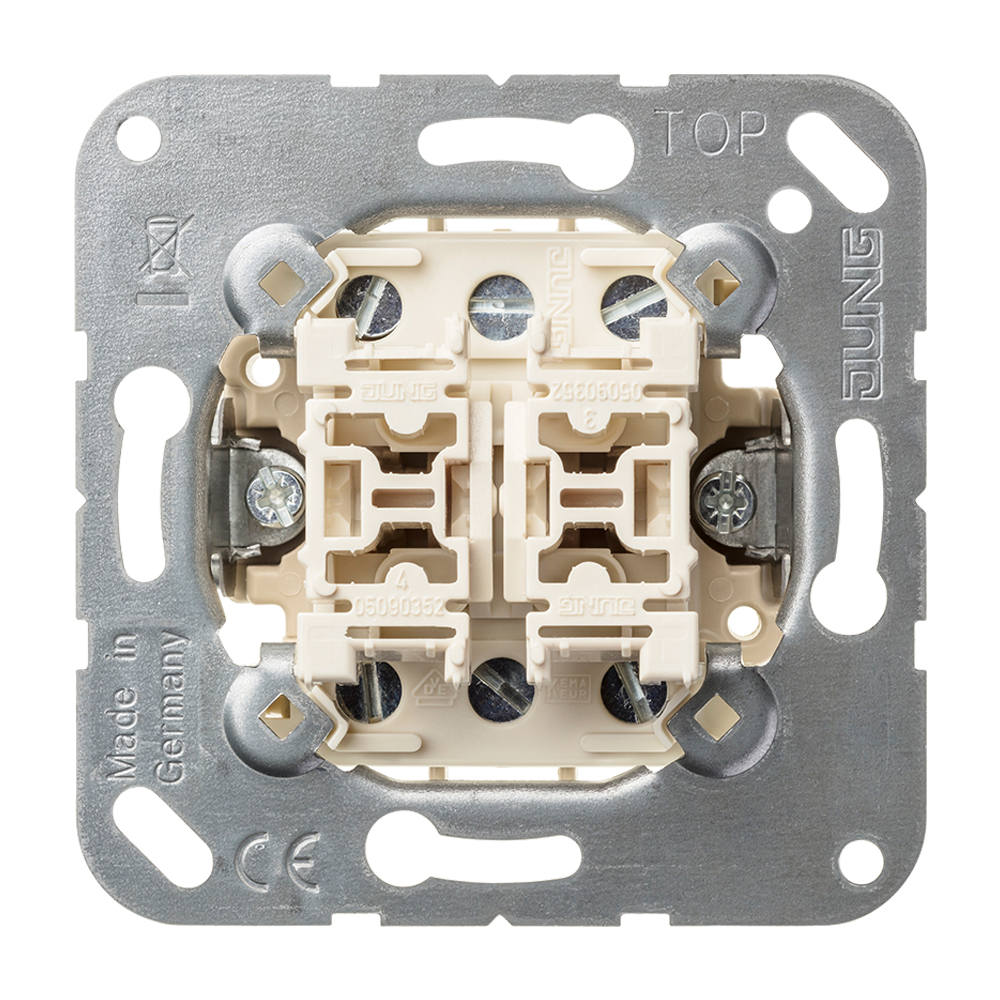 2-gang switch (insert), 2 x 1-pole, 2-way, 20 AX | 509-20 U