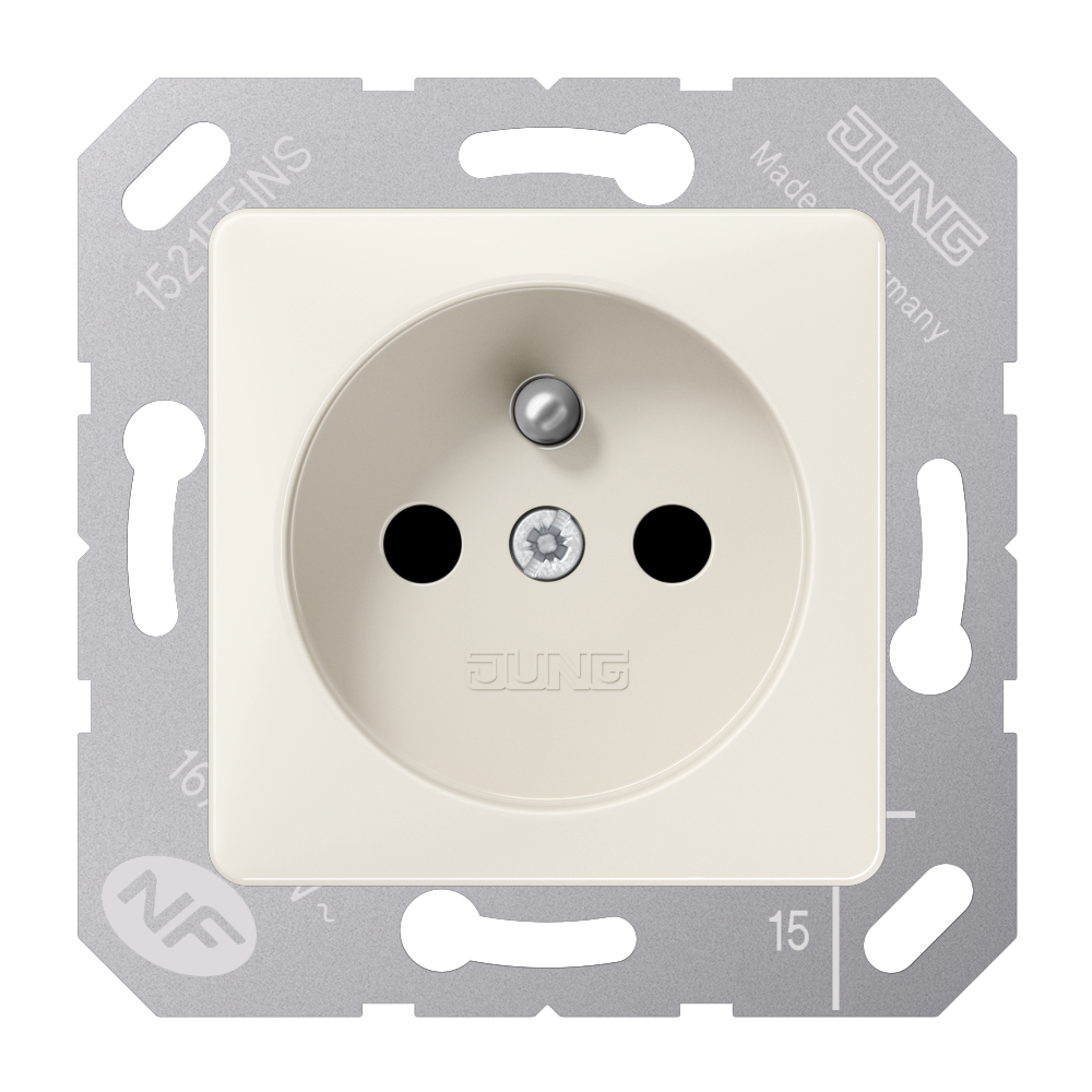 Socket, French/Belgian system, Safety Plus, thermoplastic, ivory | 5120 ...