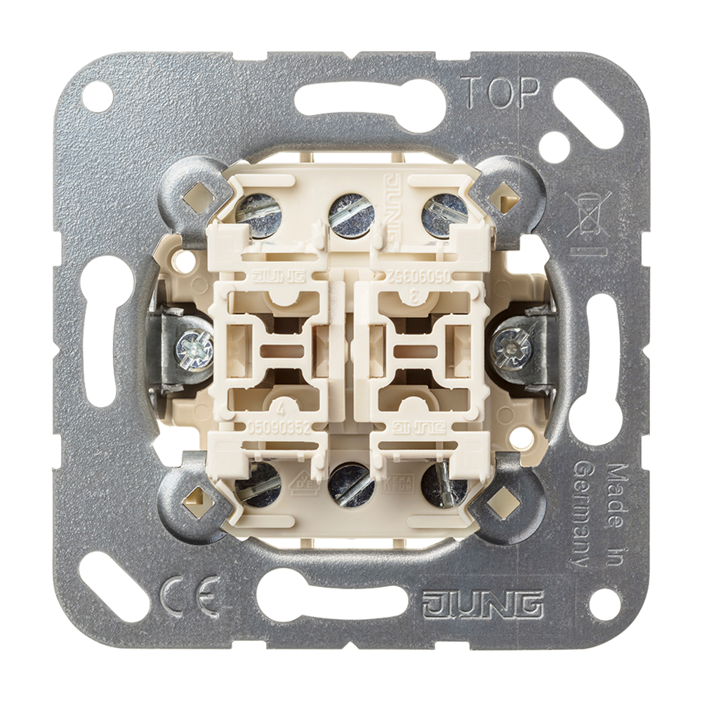 2-gang multi push-button (insert), 2 x 1-pole, 2-way push-button with 4 ...