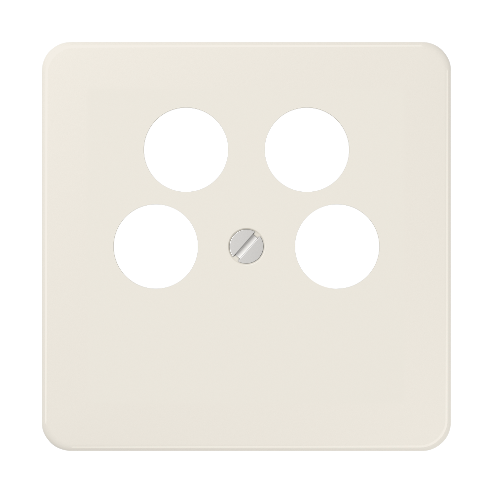 Centre plate 4-gang for 4-hole SAT-TV socket (Axing), Thermoplastic ...