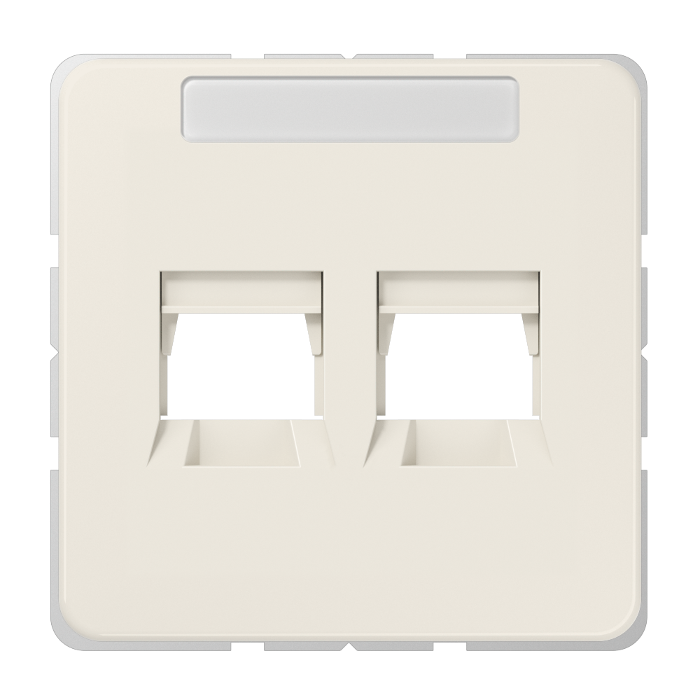 Centre plate (snap-on fixing) for modular jack sockets, 2-gang, UMA ...