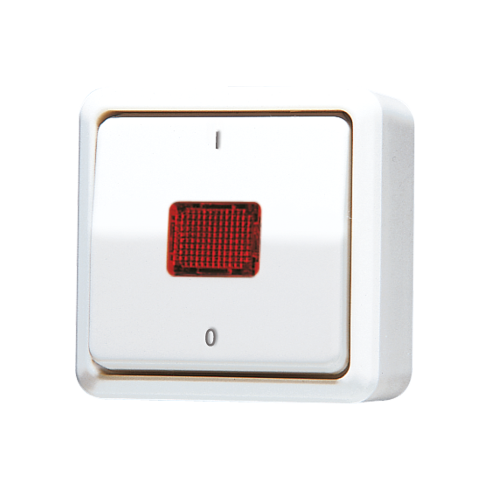 1-gang switch with indicator light, 2-pole, 1-way, white | 602 KOA WW