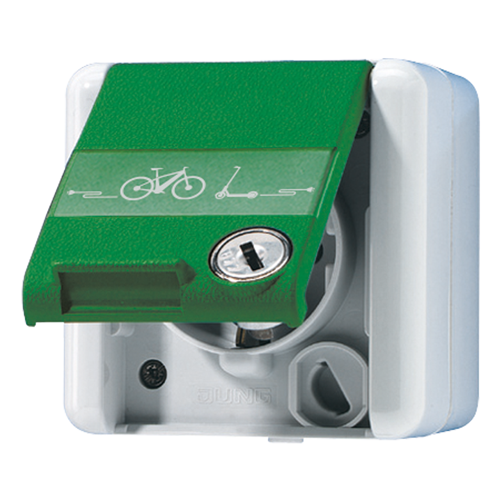 SCHUKO® socket, with e-bike charging symbol, with inscription field ...