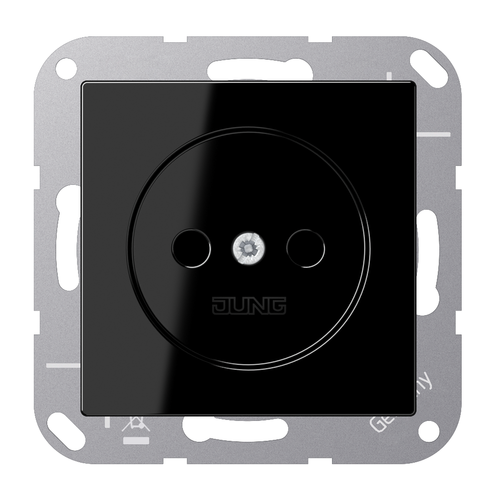 Socket without earth, duroplastic, black | A 1510 N SW