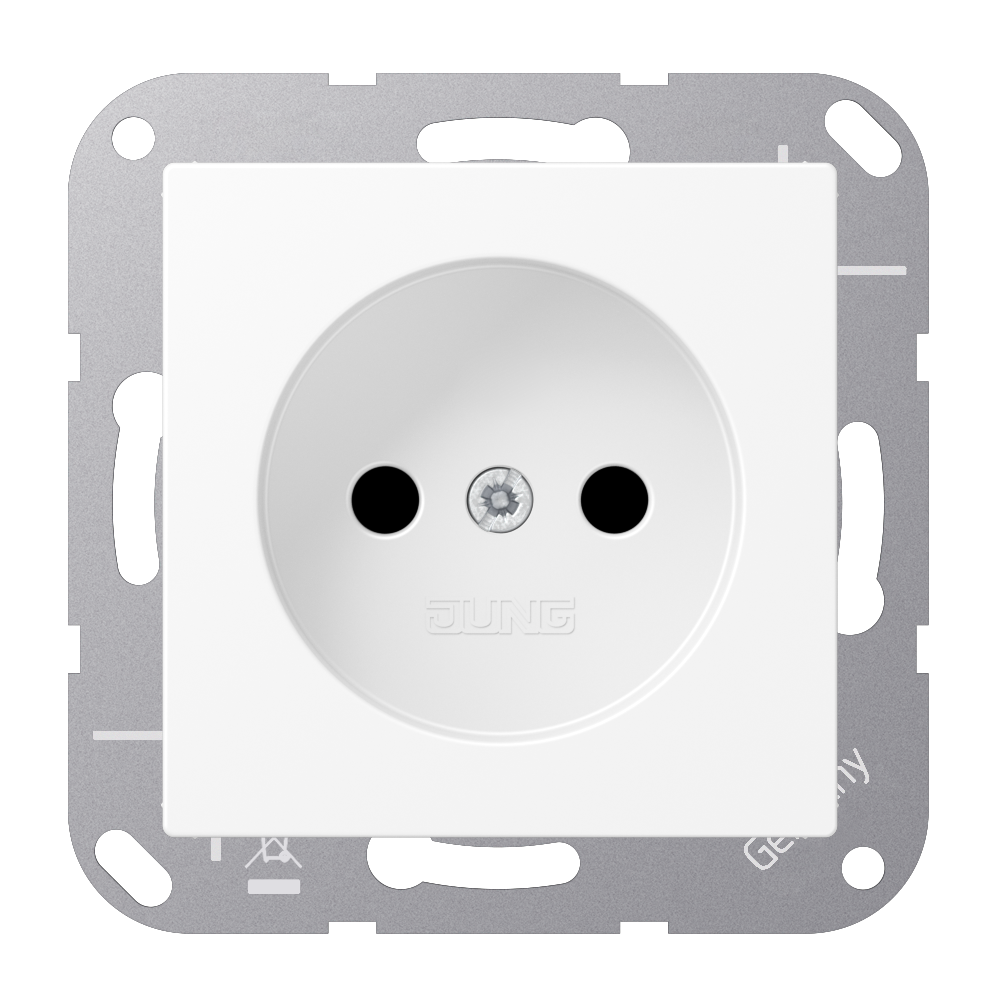 Socket without earth, duroplastic lacquered, matt snow white | A 1510 N WWM