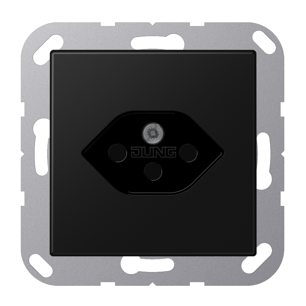1-gang socket, Swiss system, type 13, thermoplastic lacquered, matt ...
