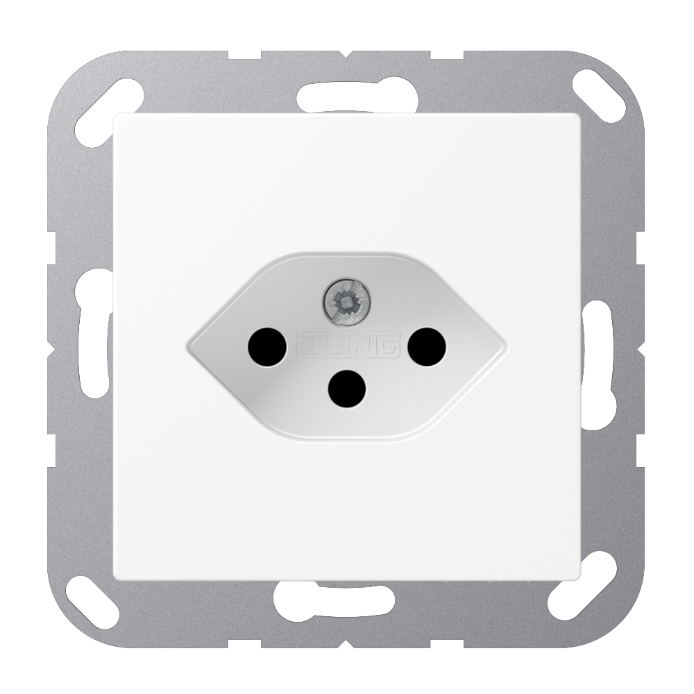 1-gang socket, Swiss system, type 13, thermoplastic lacquered, matt ...