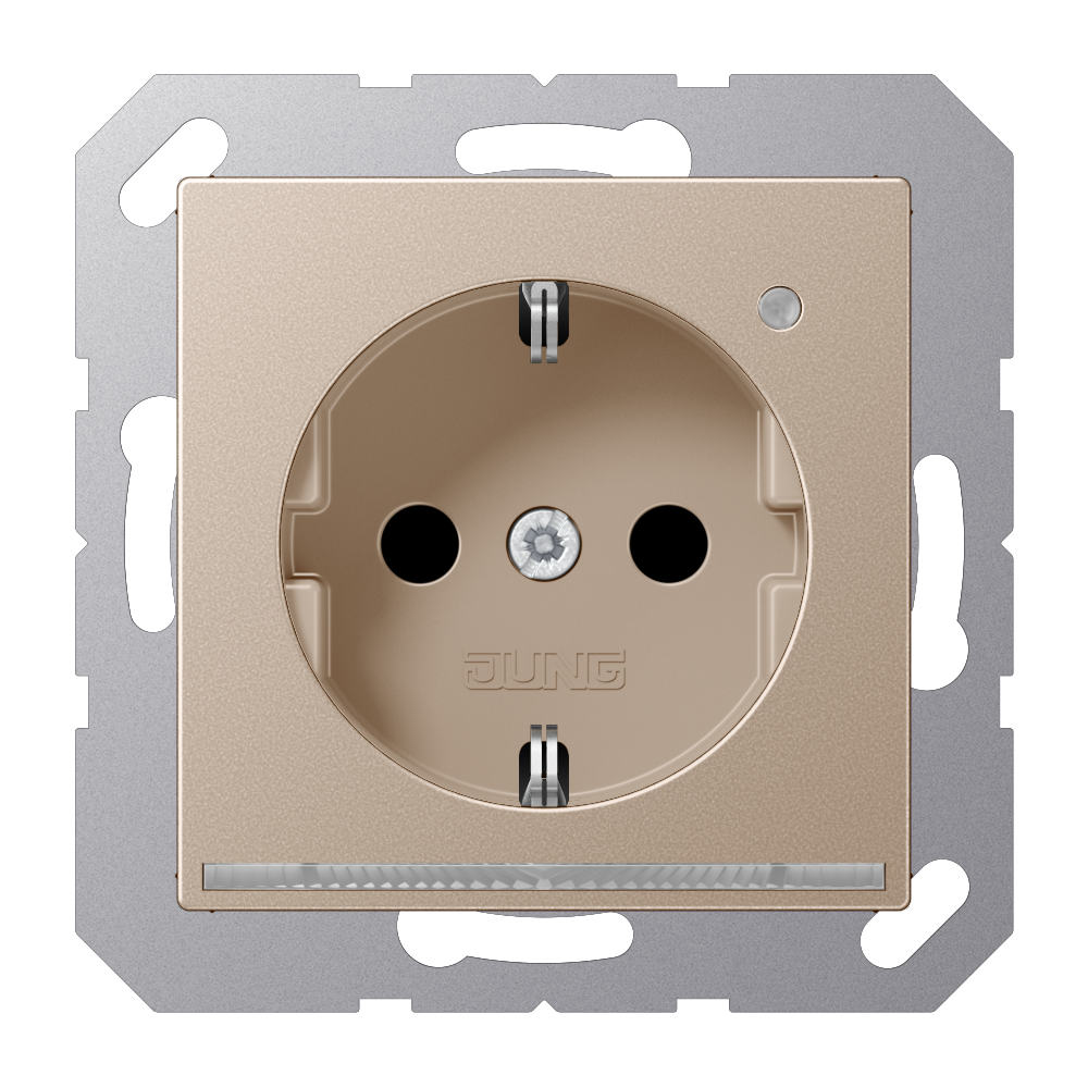 SCHUKO® socket with LED floor pilot light, Safety Plus, thermoplastic ...