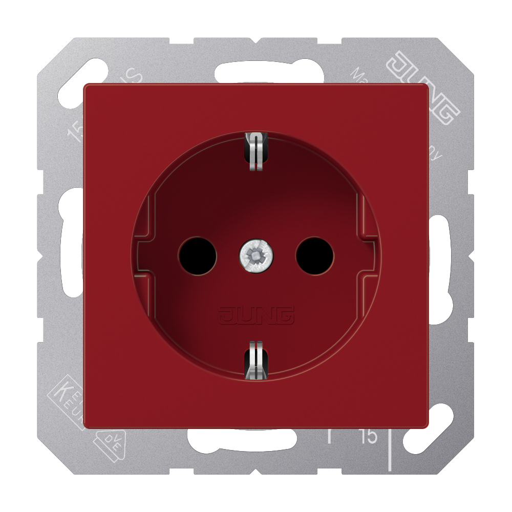 SCHUKO® socket, thermoplastic, red | A 1520 BF RT