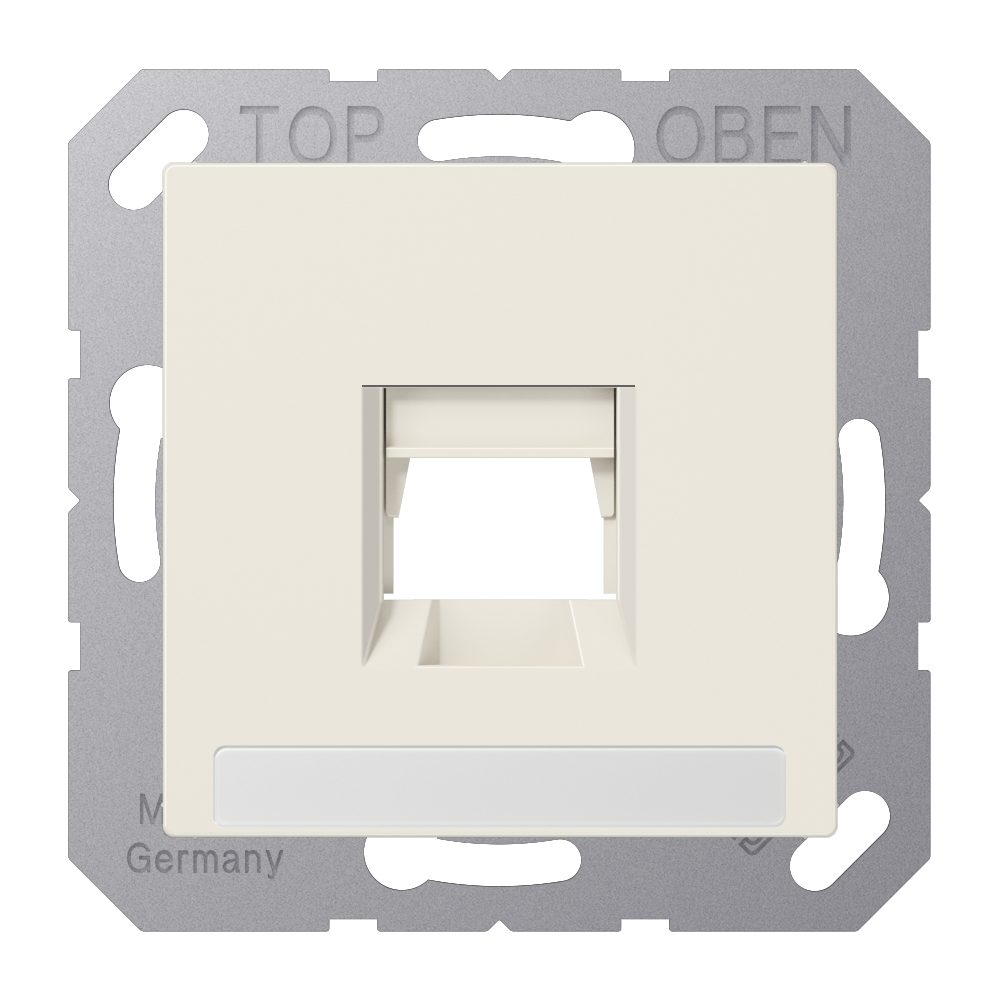 Centre plate (snap-on fixing) for modular jack sockets, 1-gang, UMA ...