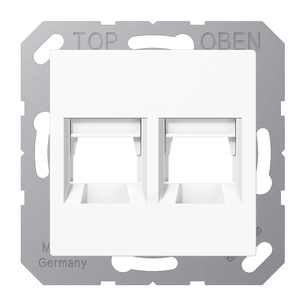 Placa central (a presión) para tomas Modular Jack, 2x, EMT, AMP, MTRJ ...