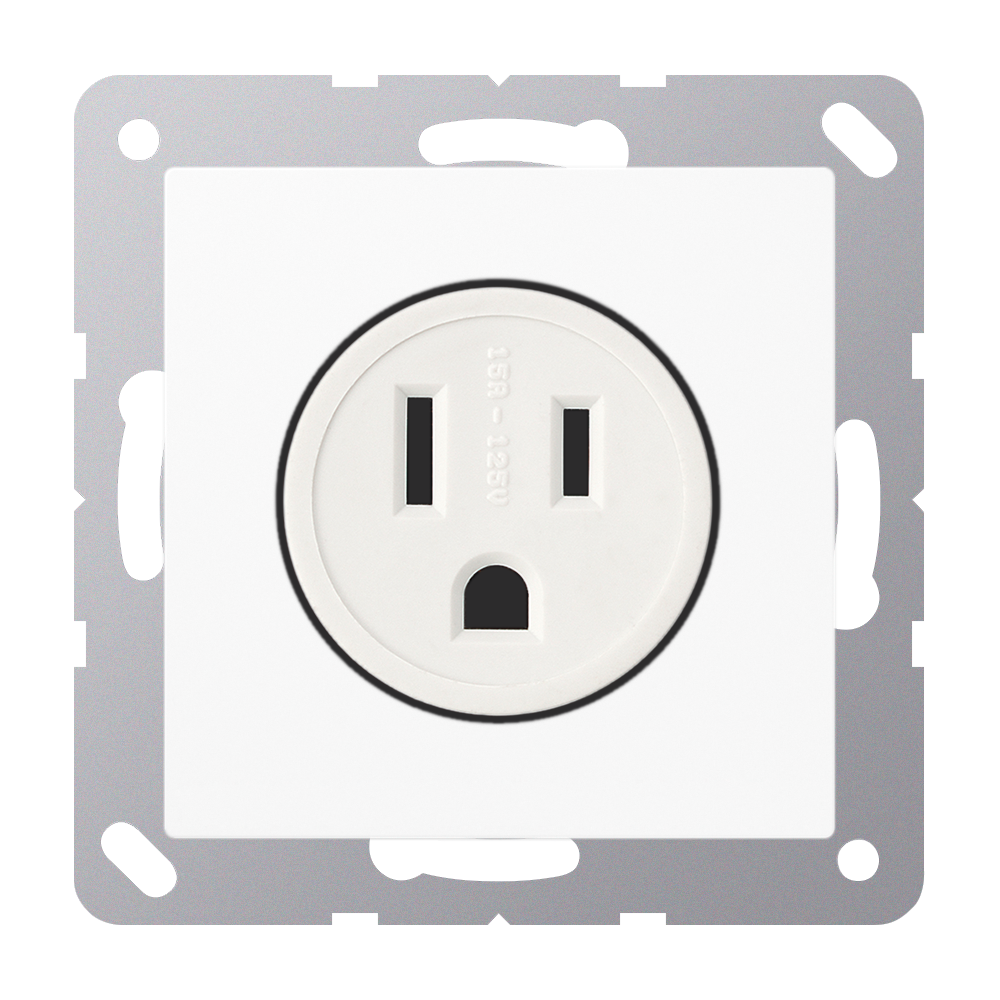 Socket, US NEMA system, screw terminals, thermoplastic, white | A 521-15 WW