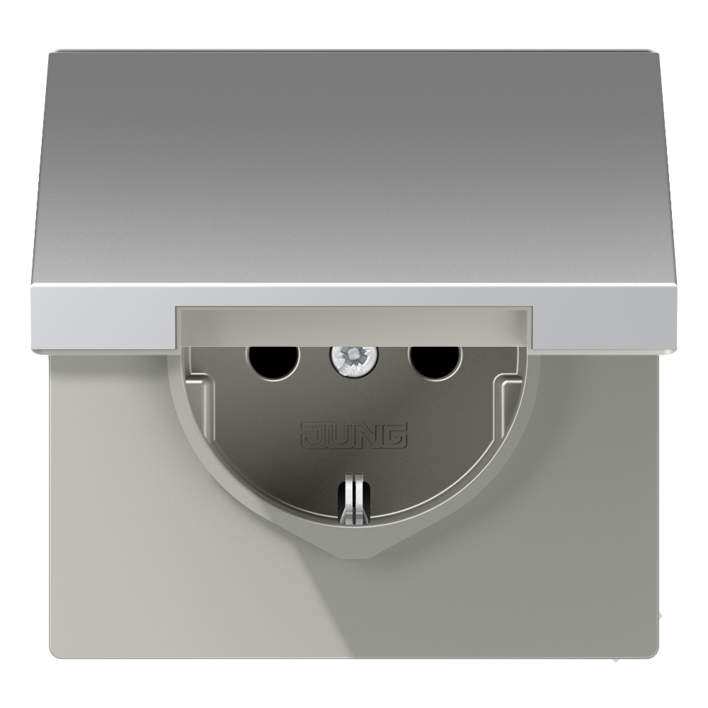 SCHUKO® socket, screw terminals, Safety Plus, aluminium | AL 1521 KIKL
