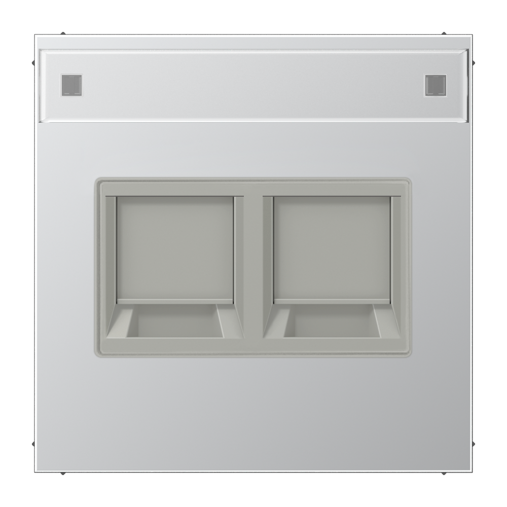 Centre plate (snap-on fixing) for modular jack sockets, 2-gang, UMA ...