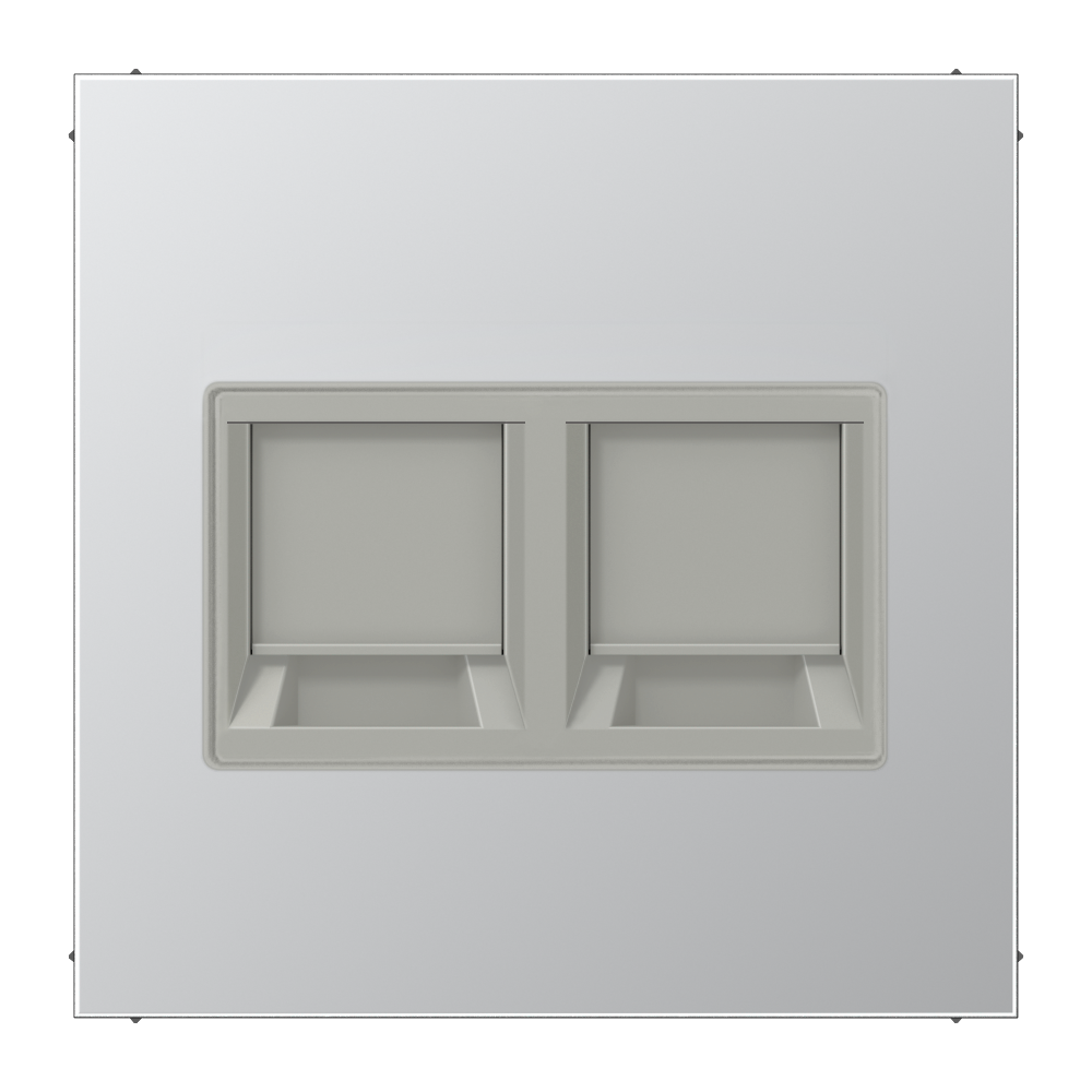 Centre plate (snap-on fixing) for modular jack sockets, 2-gang, UMA ...