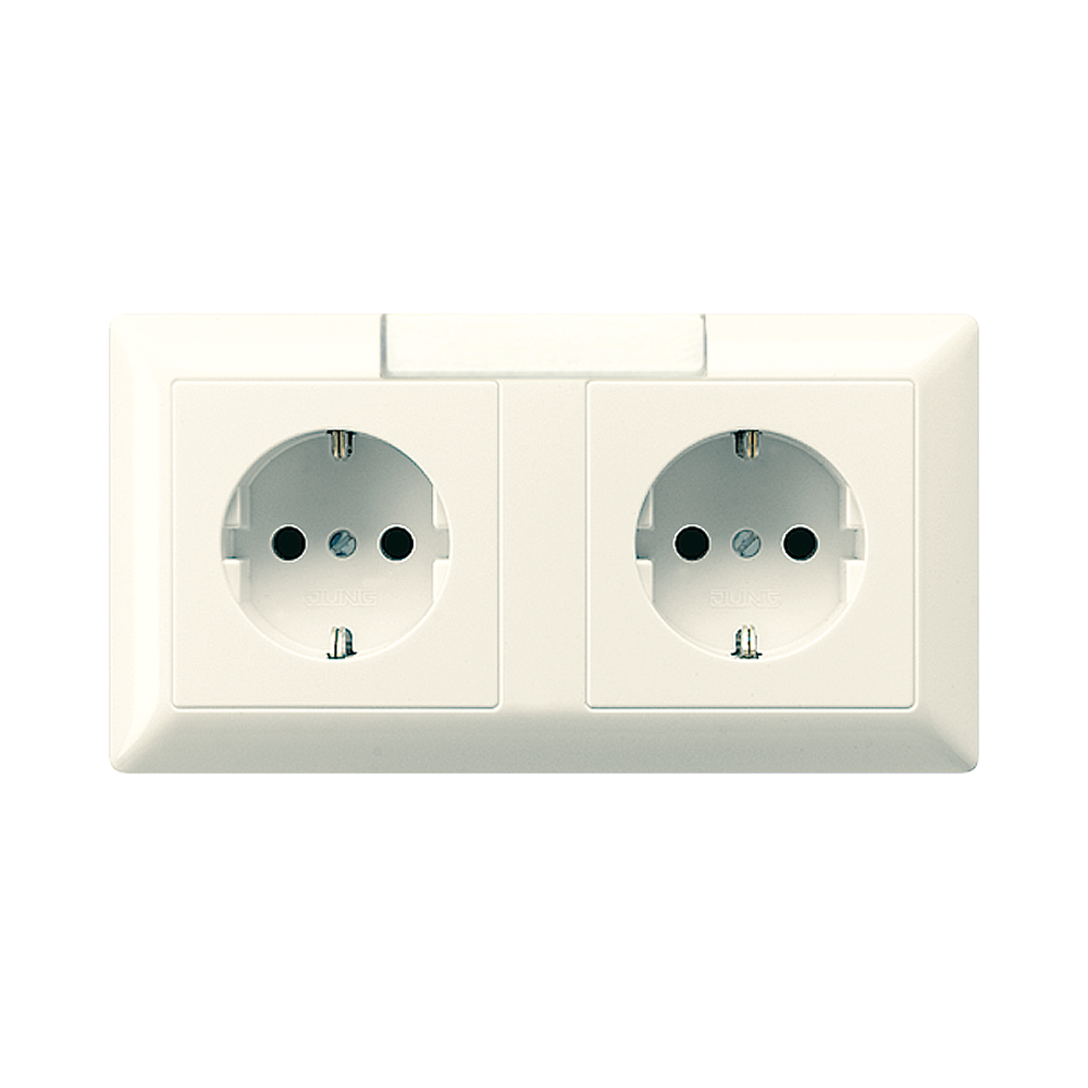 2-gang SCHUKO® socket for cable ducts, with inscription field ...