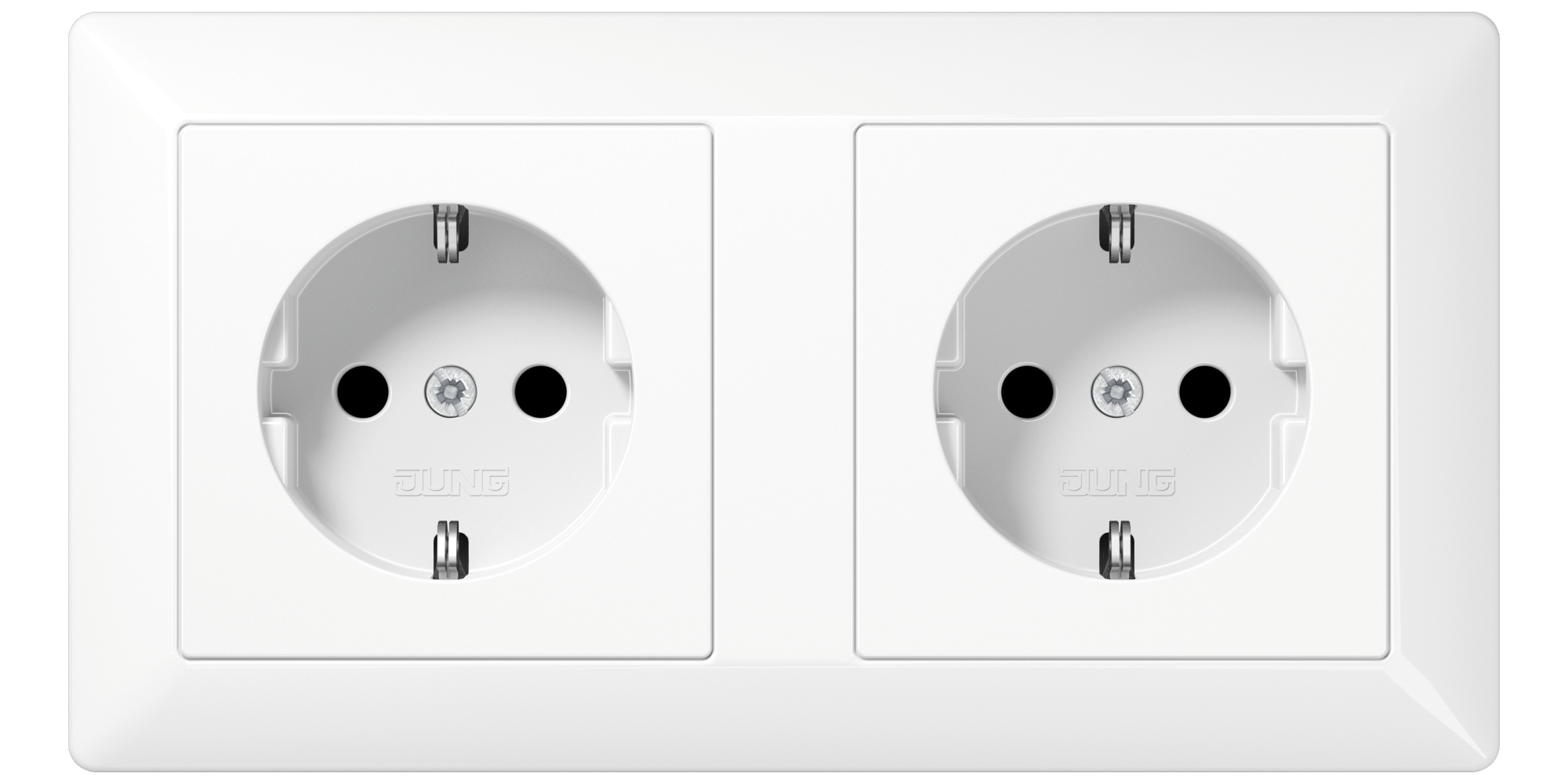 2-gang SCHUKO® socket for cable ducts, duroplastic, white | AS 1522 WW