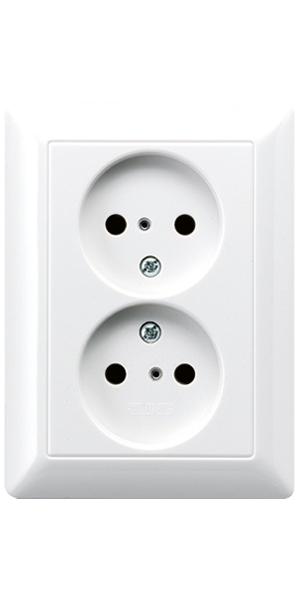 2-gang socket without earth, duroplastic, white | AS 5010 KIU WW