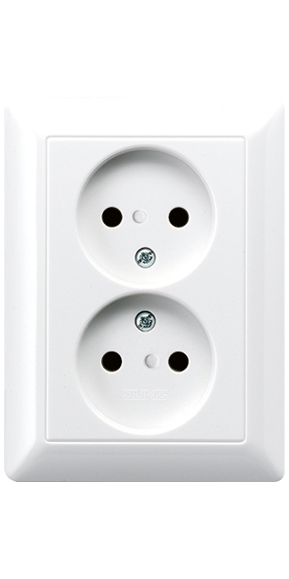 2-gang socket without earth, without claws, white | AS 5010 U WW