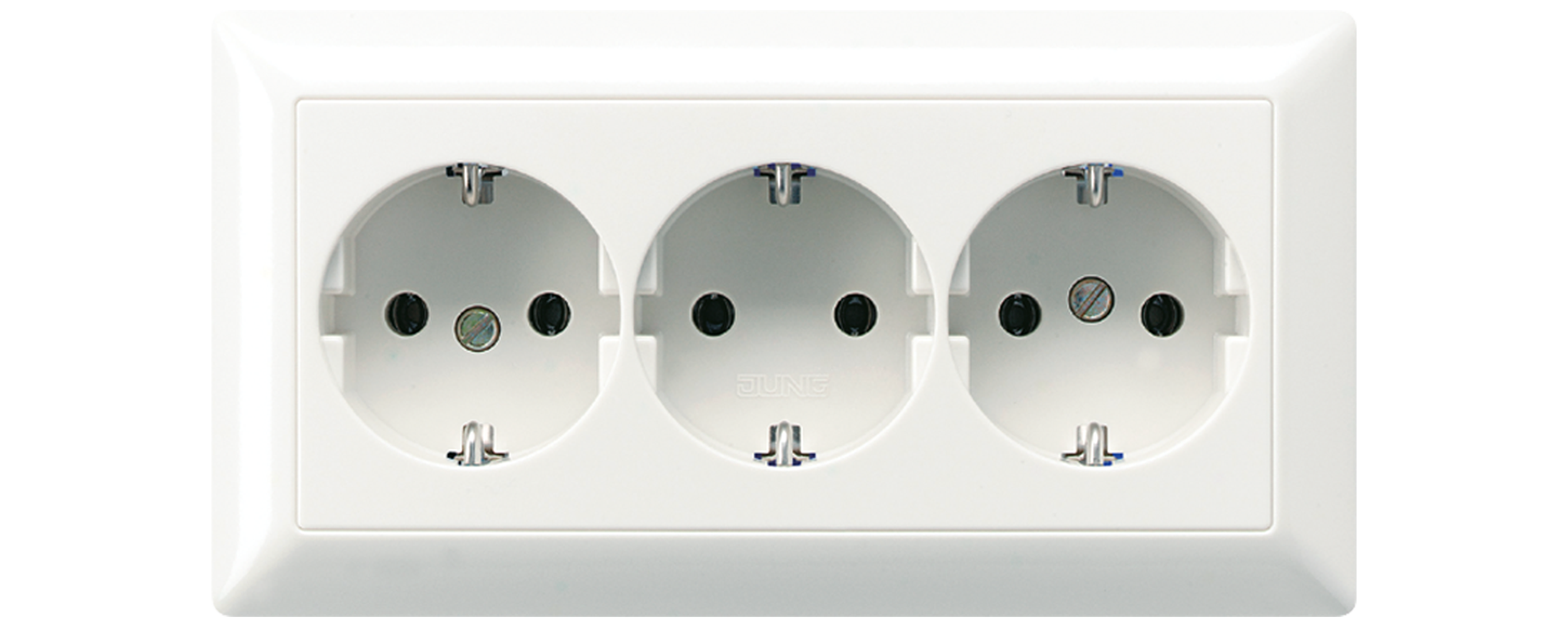 3-gang SCHUKO® socket for cable ducts, duroplastic, white | AS 523 WW