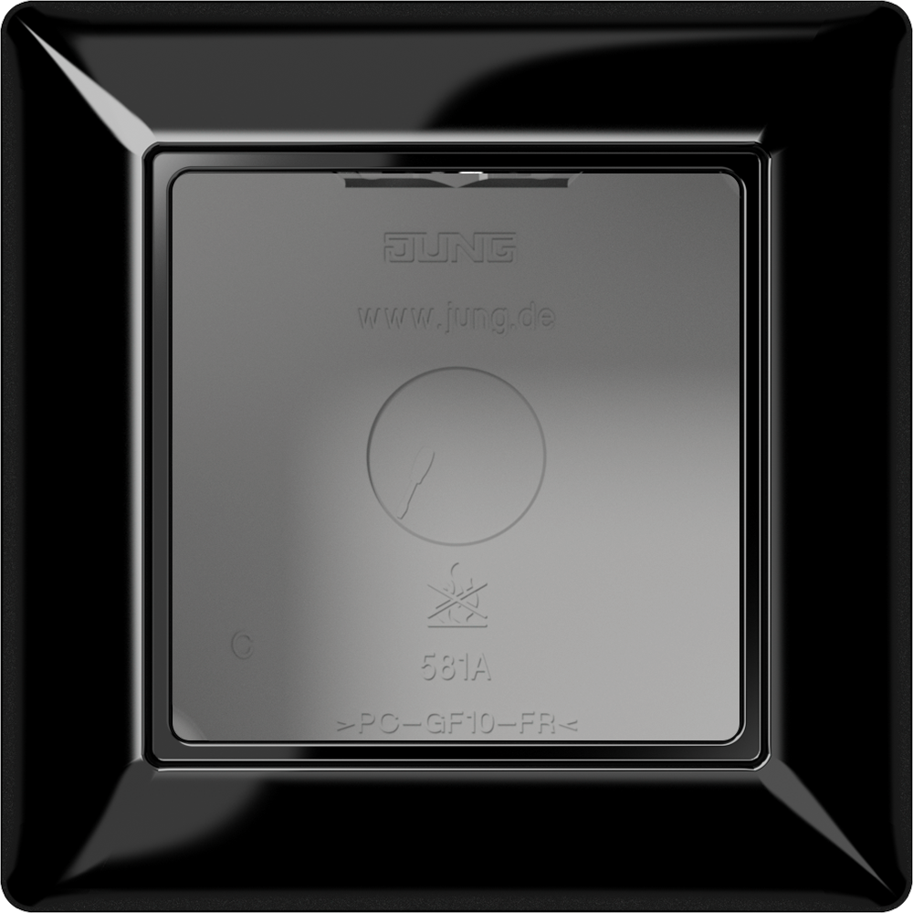 Surface cap 1-gang, black | AS 581 A SW