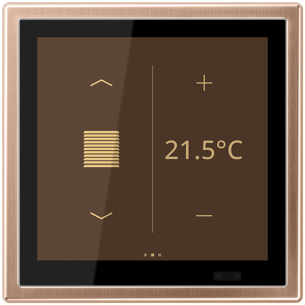 KNX room controller LS TOUCH with frame LS 990, Secure, brushed bronze ...