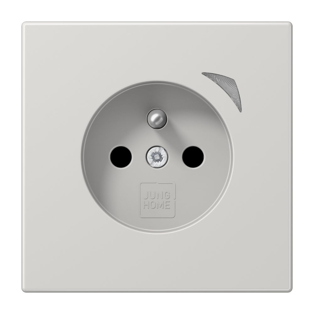 JUNG HOME socket Energy, French/Belgian system, Safety Plus, light grey ...