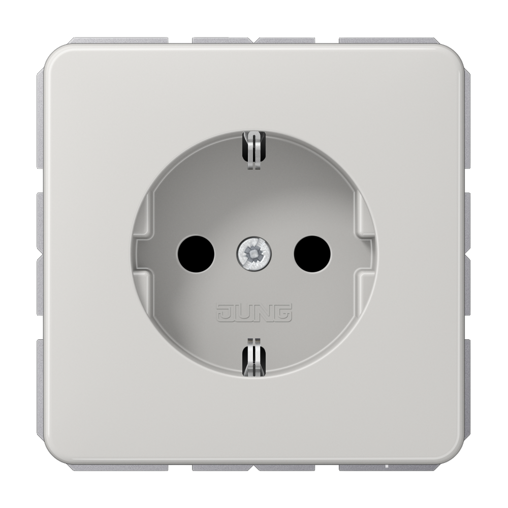 SCHUKO® socket, Safety+, thermoplastic, light grey | CD 1520 BFKI LG