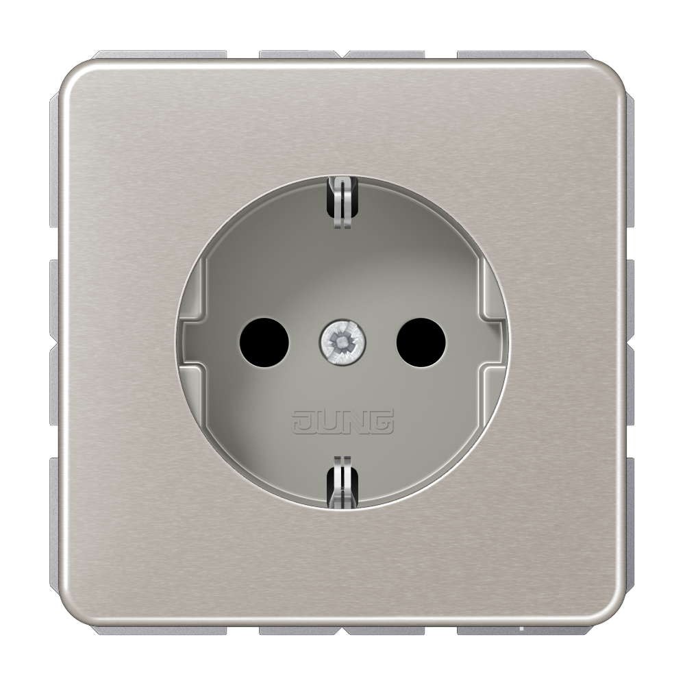 SCHUKO® socket, Safety Plus, anodized aluminium, platinum | CD 1520 KI PT