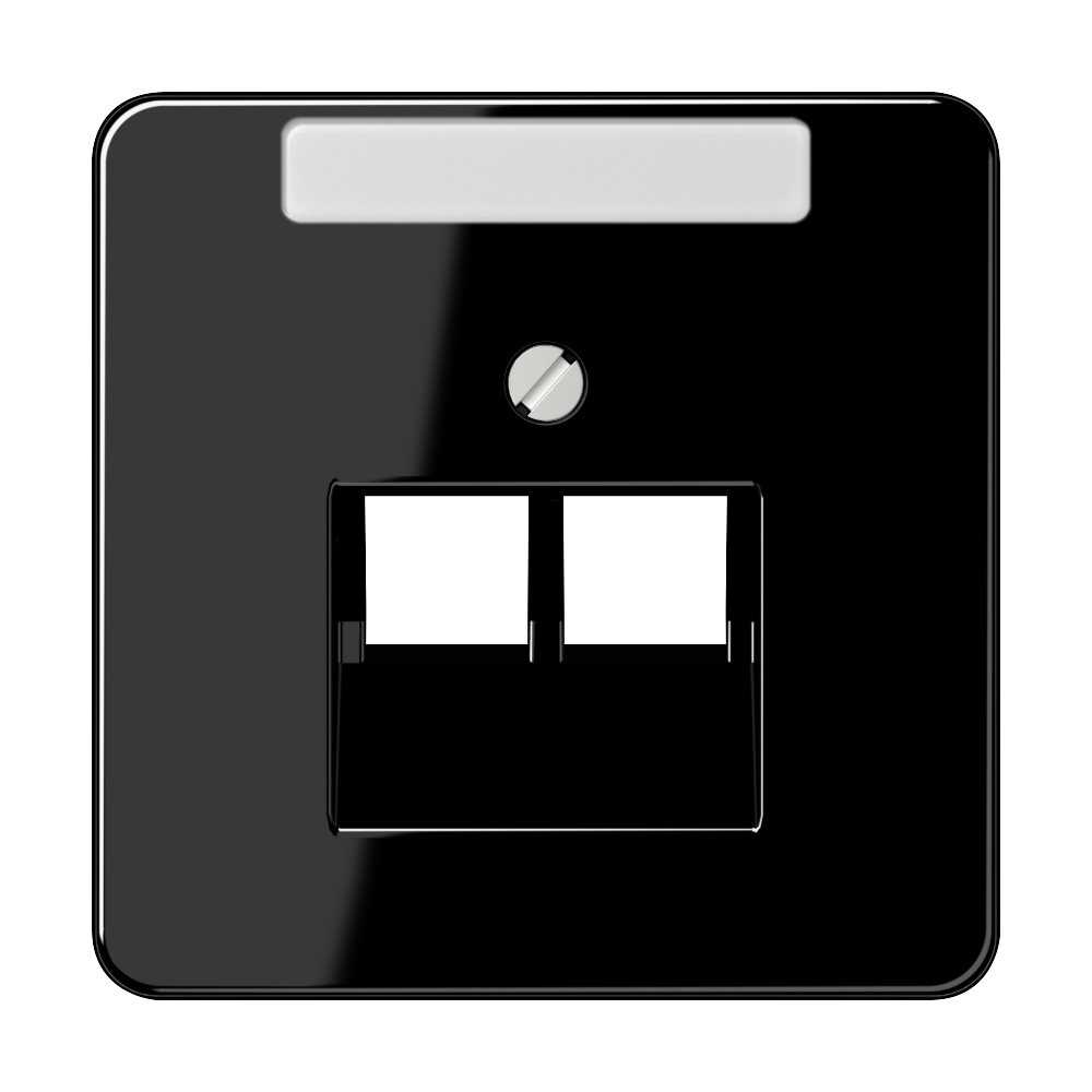 Centre plate for IAE/UAE sockets, 2 x 8-pole, black | CD 569-2 NAUA SW