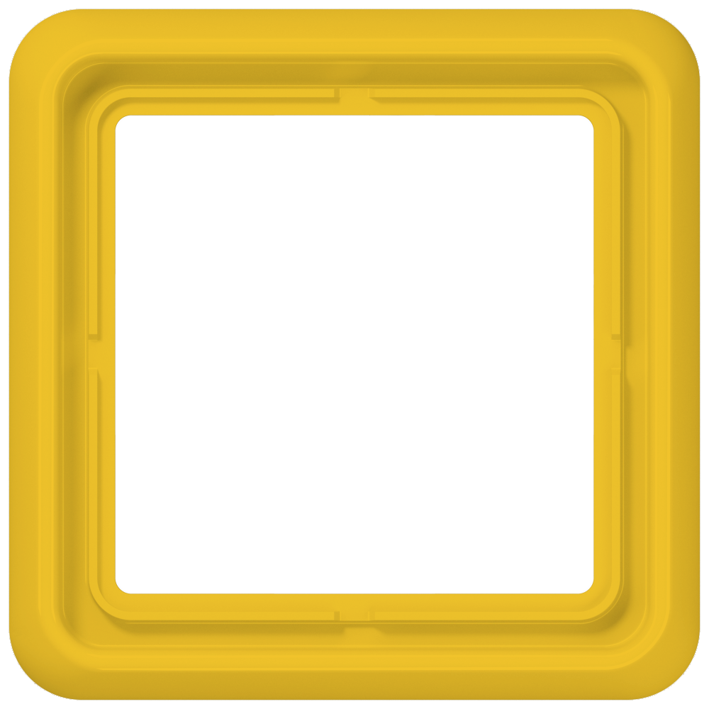 Frame 1-gang, for covers with glass plate, yellow (similar RAL 1004 ...