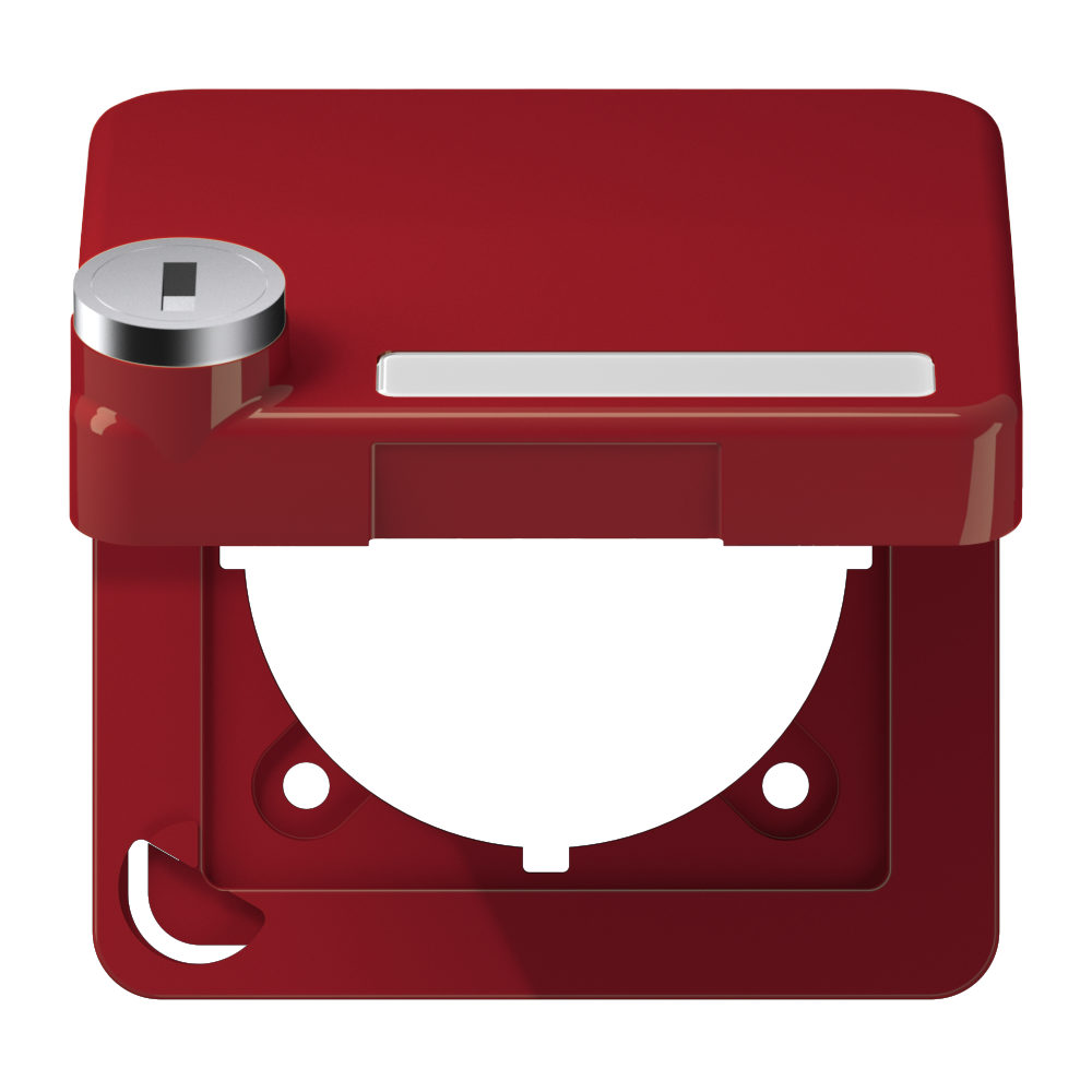 Hinged lid with spring, Thermoplastic, red | CD 590 BFKLSL RT