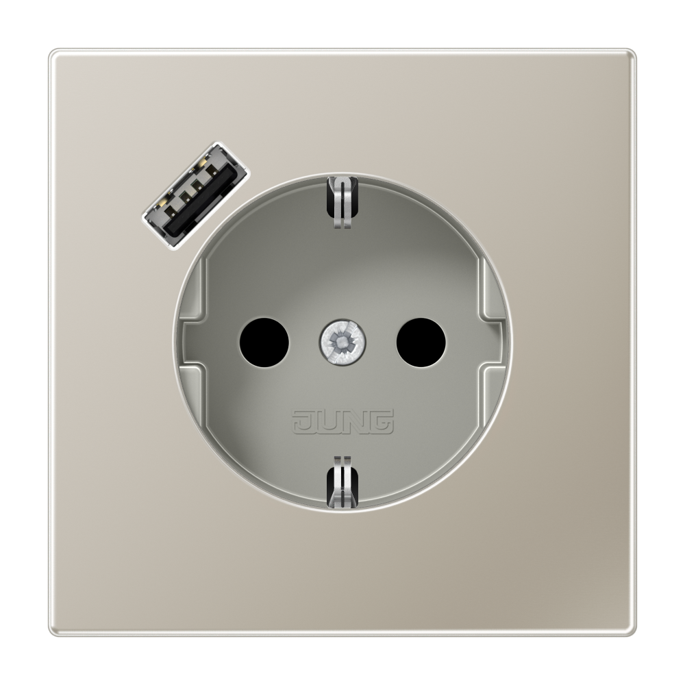 SCHUKO® socket with USB charger (JUNG Quick Charge®), Safety Plus ...
