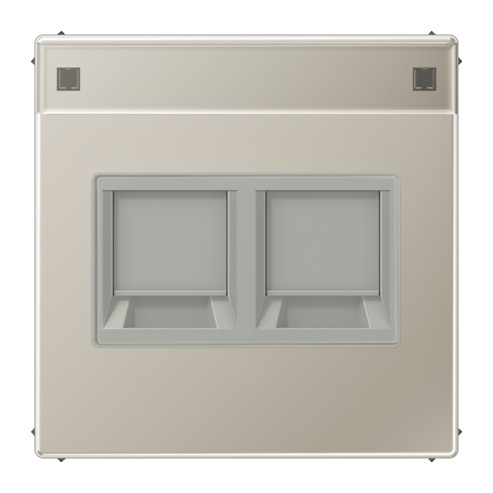 Centre plate (snap-on fixing) for modular jack sockets, 2-gang, UMA ...