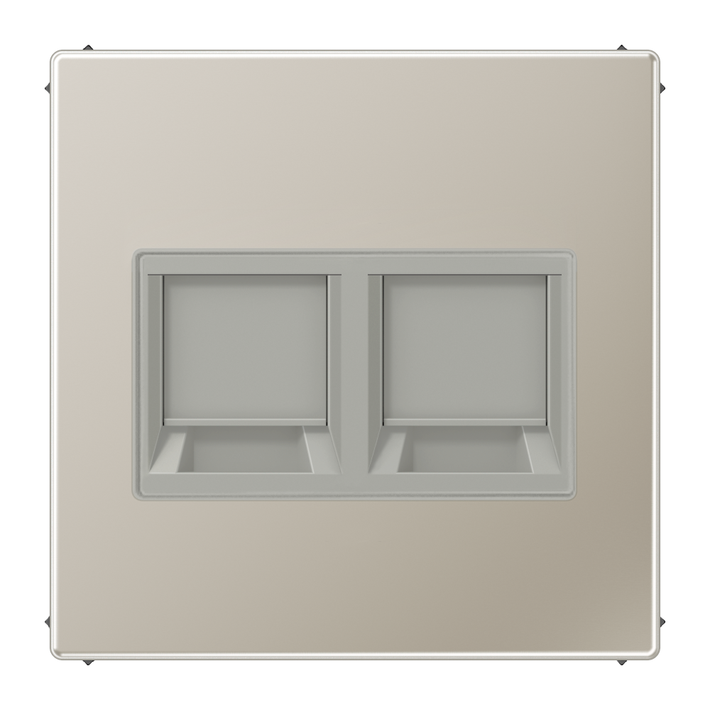 Centre plate (snap-on fixing) for modular jack sockets, 2-gang, UMA ...