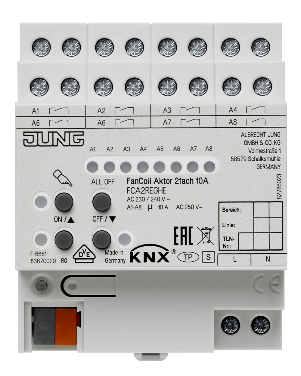 KNX fan coil actuator 2-gang, rail mounting device, 4 rail units | FCA ...