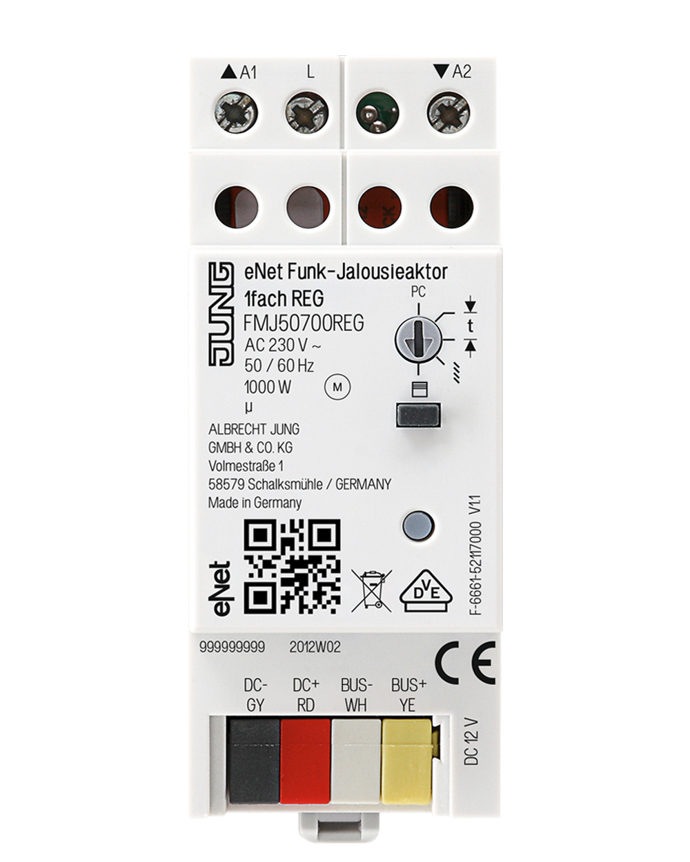 eNet radio blinds actuator 1-gang, rail mounting device, 2 rail units ...