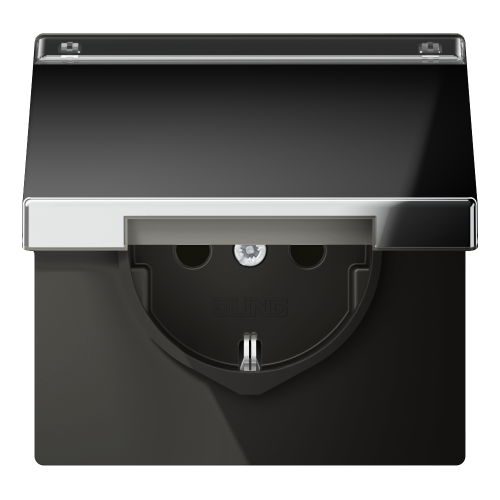 Presa SCHUKO®, Safety Plus, con targhetta, cromo lucido | GCR 1520 NAKL