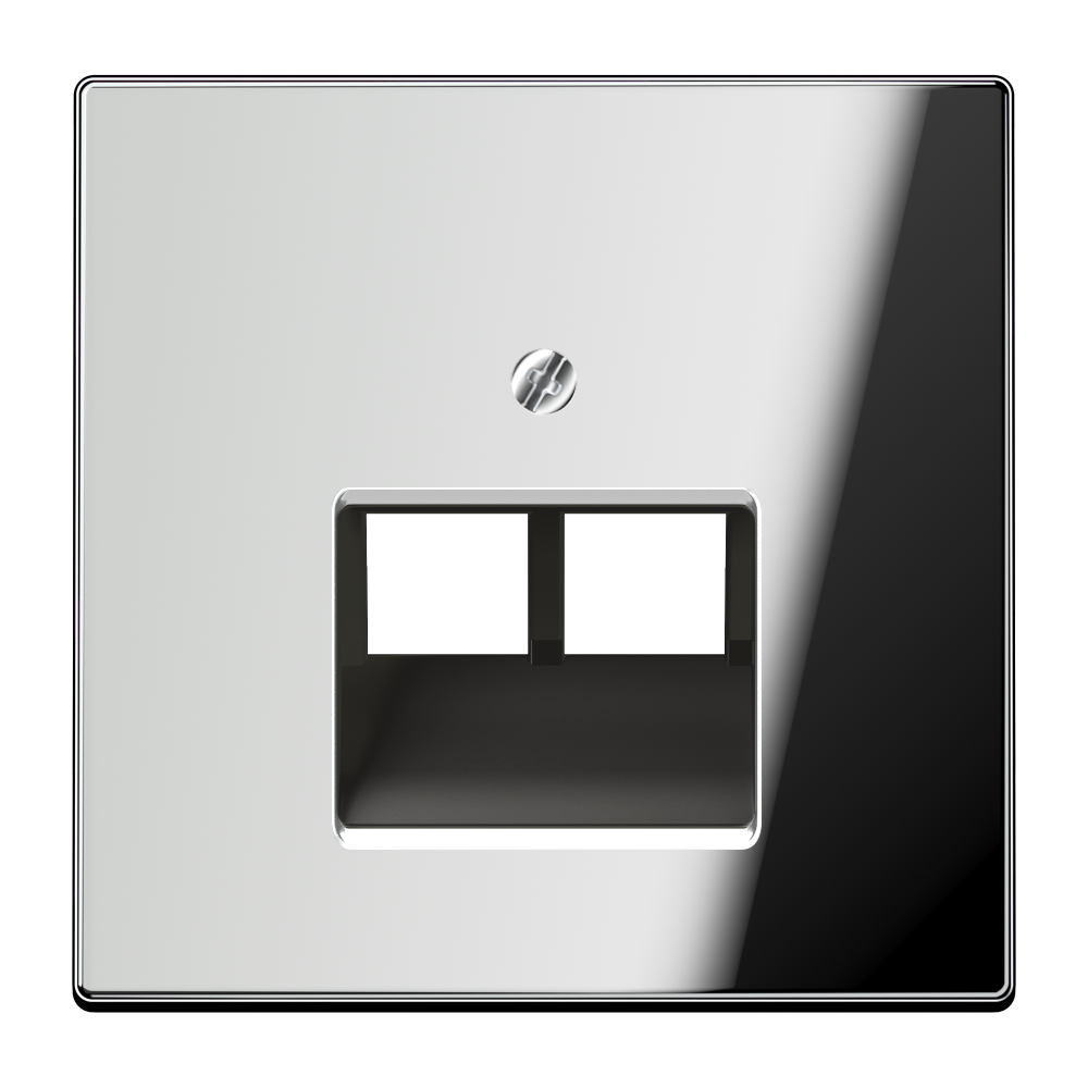 Centre plate for IAE/UAE sockets, 2 x 8-pole, chrome | GCR 2969-2 UA