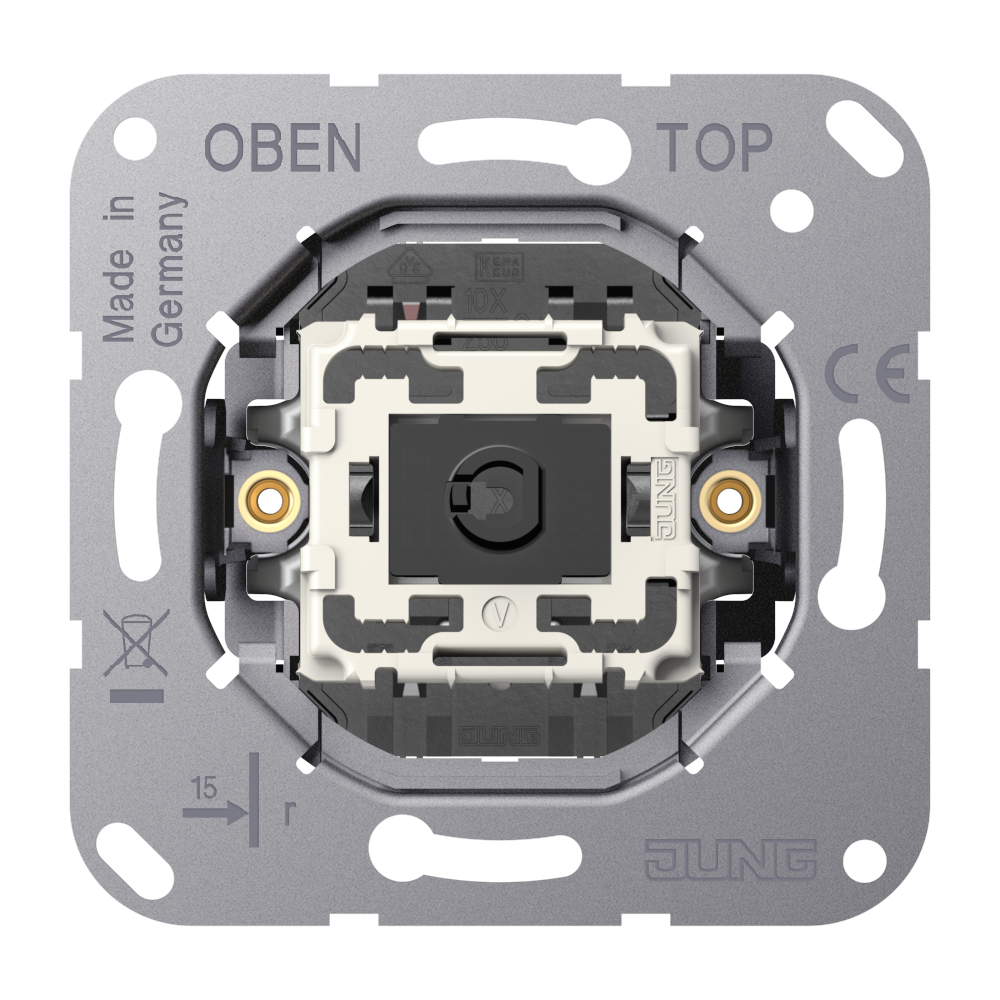 1-gang toggle switch insert with indicator light, 1-pole, 2-way, 10 AX ...