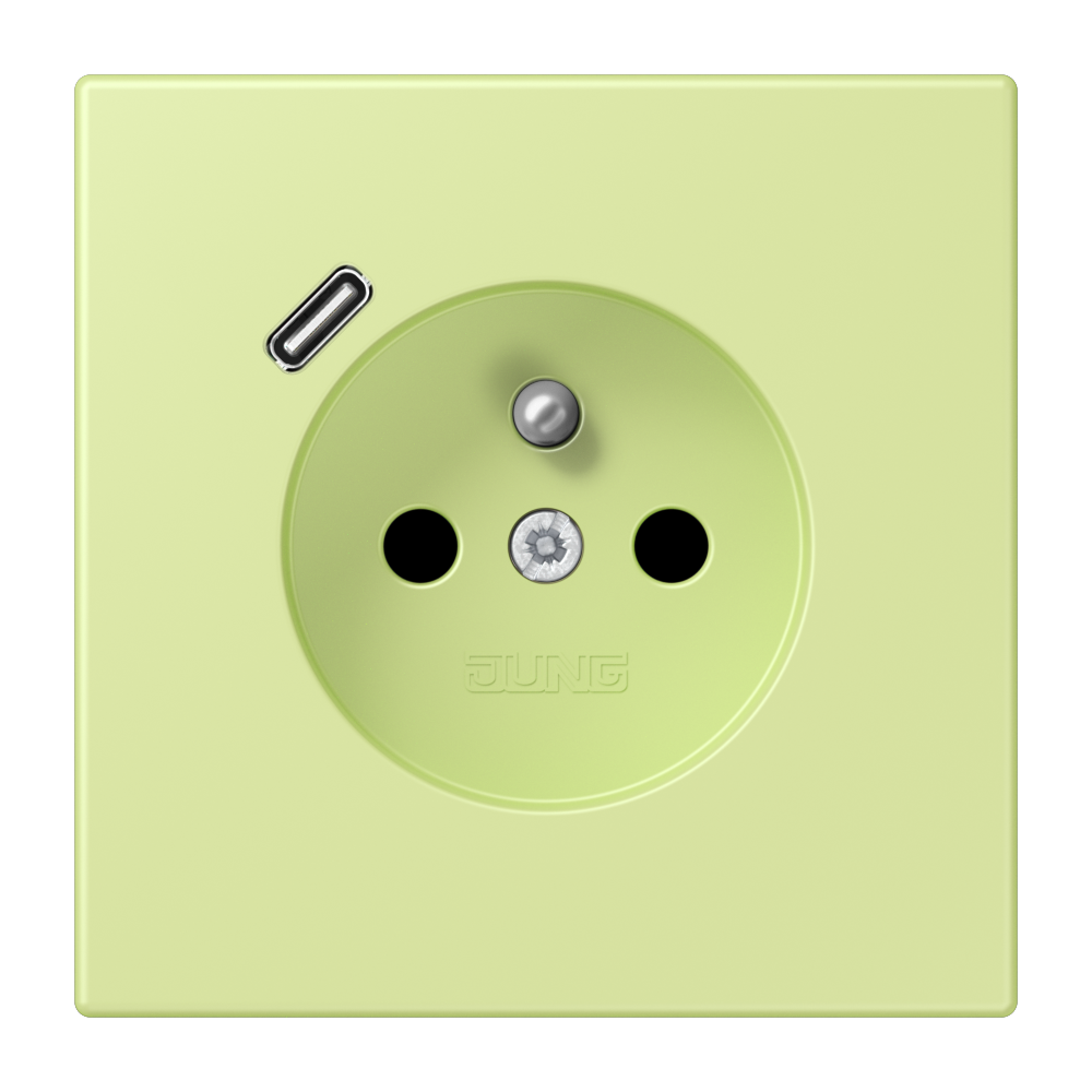 Socket, French/Belgian system with USB charger, Safety+, thermoplastic ...