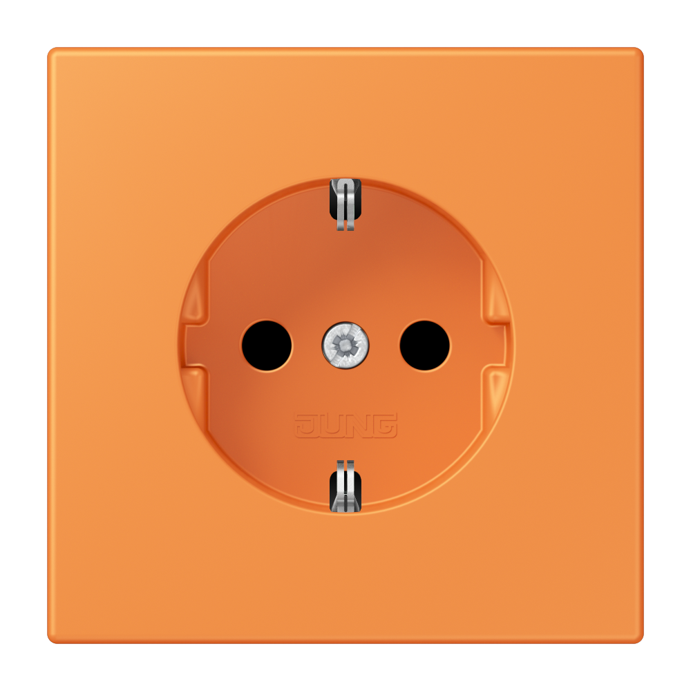 SCHUKO® socket, screw terminals, duroplastic lacquered, orange clair ...