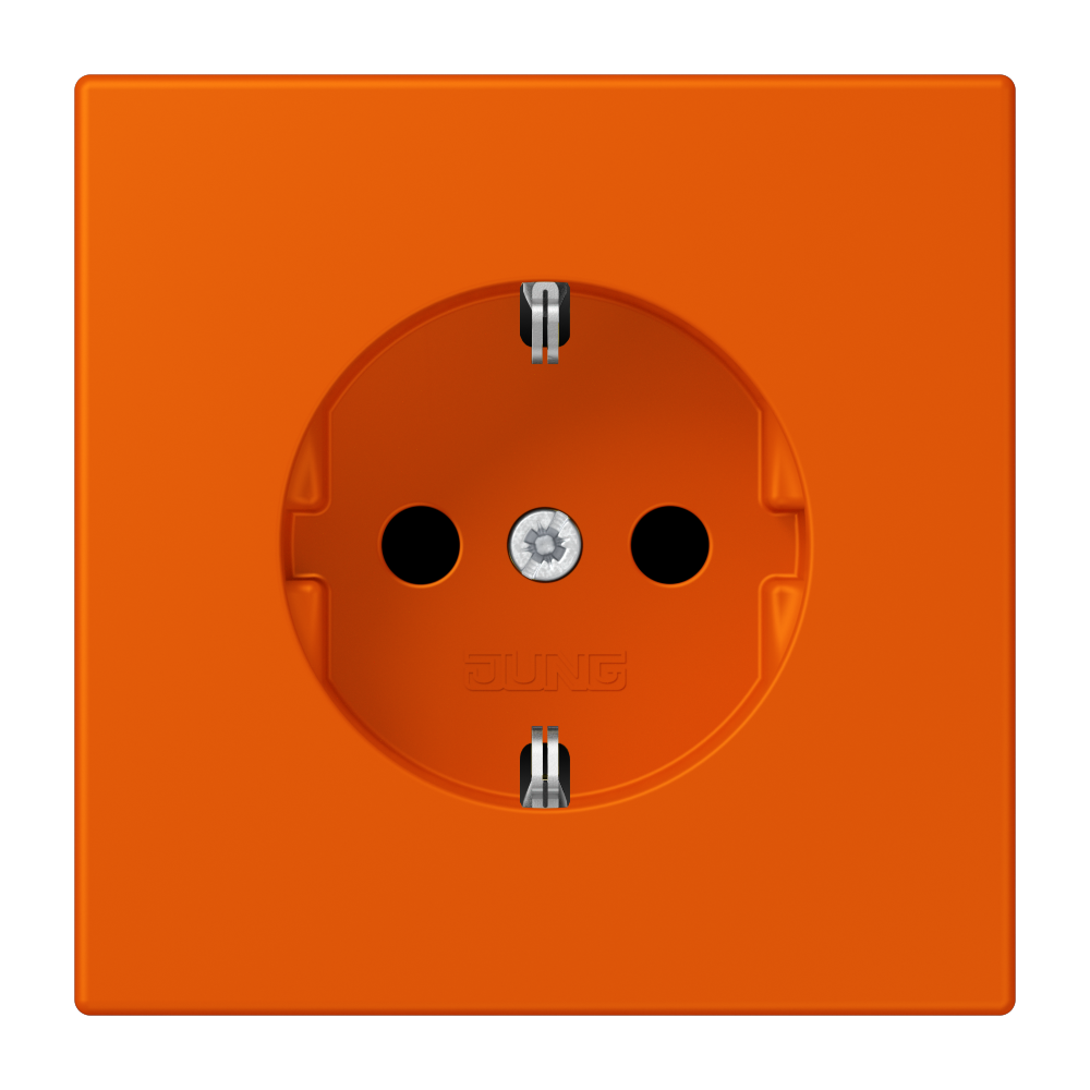 SCHUKO® socket, screw terminals, duroplastic lacquered, orange vif | LC ...
