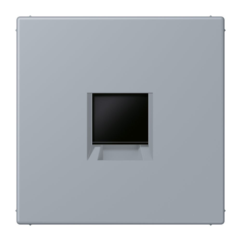 Centre plate (snap-on fixing) for modular jack sockets, 1-gang, gris ...