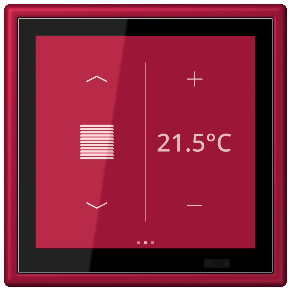 KNX room controller LS TOUCH with frame LS 990, Secure, rouge carmin (32100) | LC 459 D 1S 229