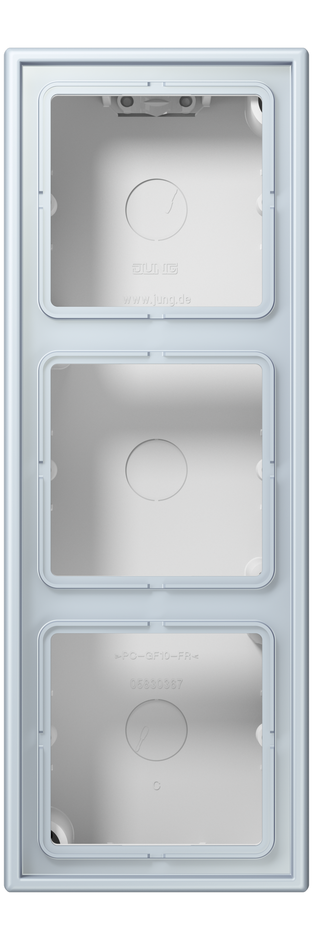 Surface cap 3-gang, LS CUBE, duroplastic lacquered, outremer pâle ...