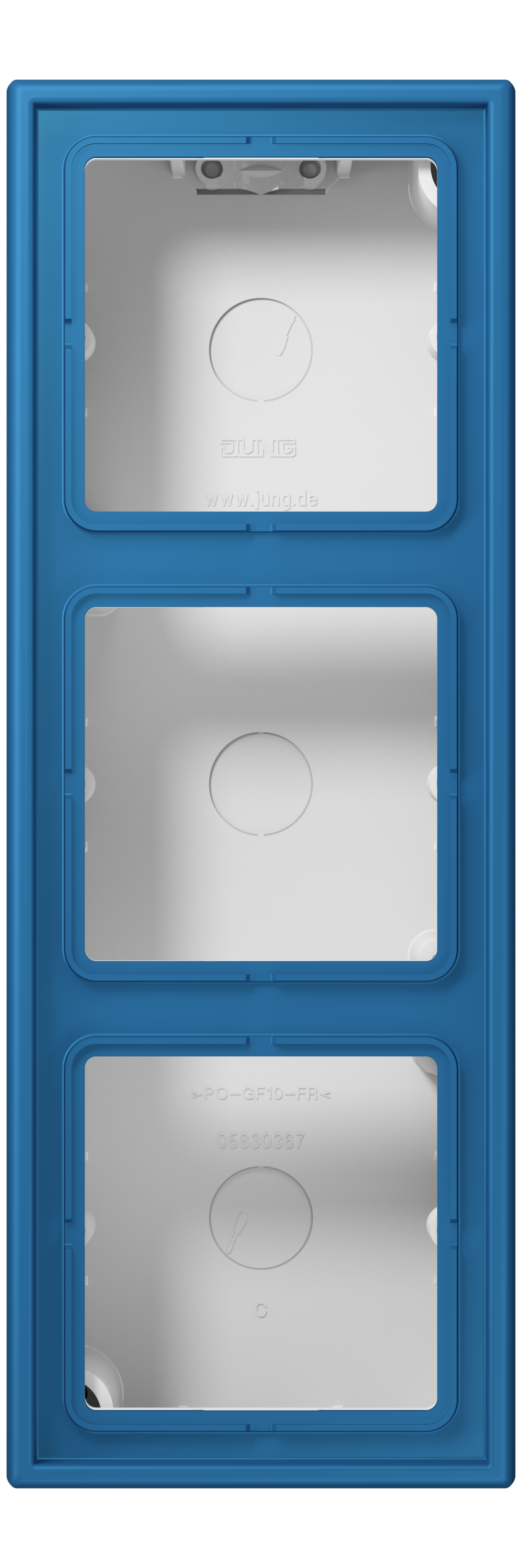 Surface cap 3-gang, LS CUBE, duroplastic lacquered, bleu céruléen 31 ...