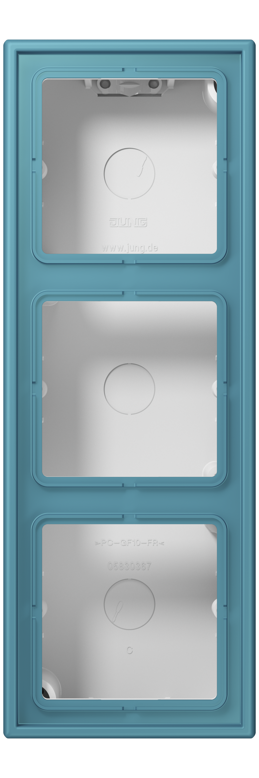 Surface cap 3-gang, LS CUBE, duroplastic lacquered, céruléen vif (32031 ...